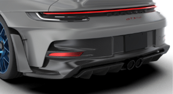 Rear bumper insert with uprights, carbon fibre. Porsche 992 GT3 RS ...